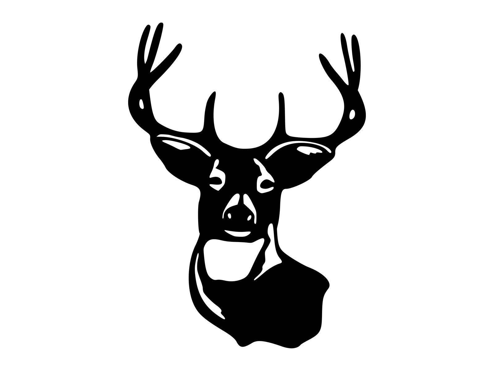 Buck Deer Head Silhouette