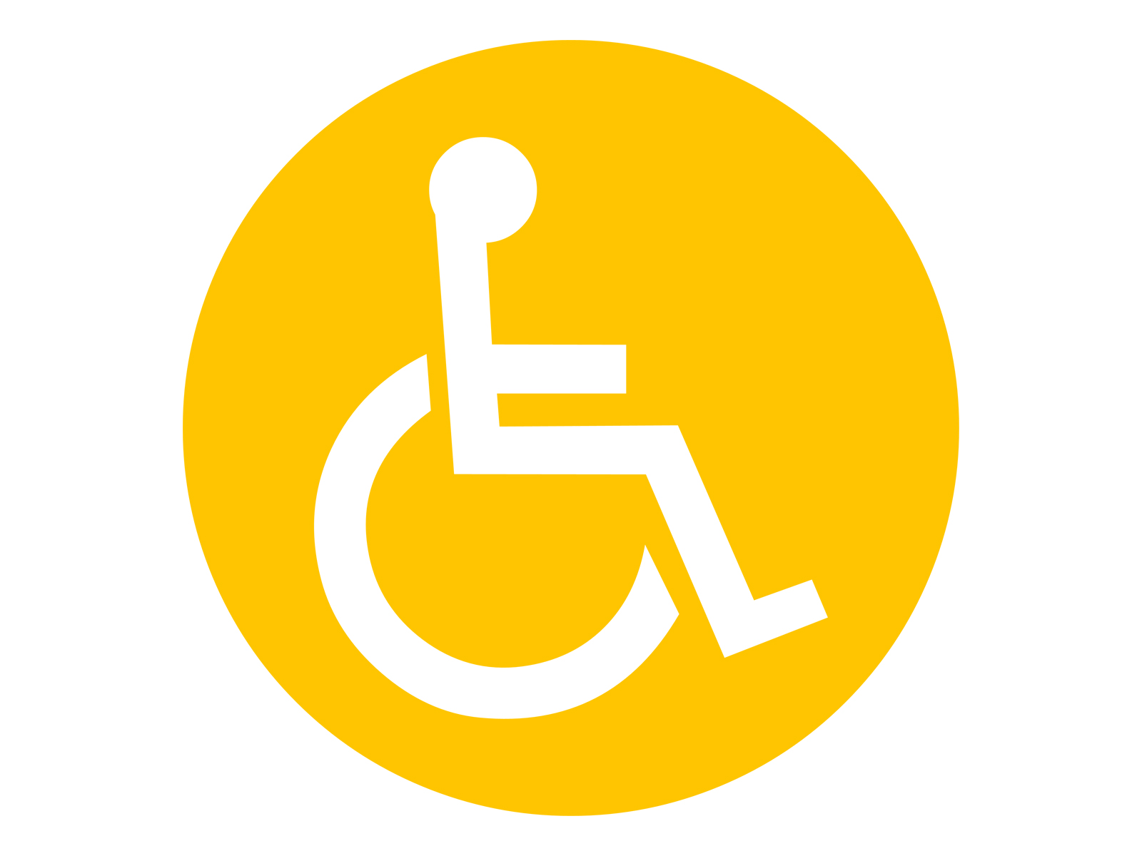 Handicap Round Circle Sign Wheelchair Accessible Symbol Car Vinyl Decal ...